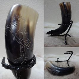 Viking Stag Drinking Horn & Rack