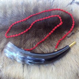Medieval Cow Horn Bugle With Red String