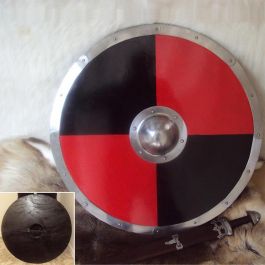 Viking Red & Black Round Shield