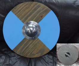 Blue & Brown Full Contact Wooden Viking Shield - Re-enactment ...