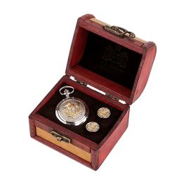 Two Tone Thistle Quartz Watch & Cufflink Set In Box - Southern Swords Ltd