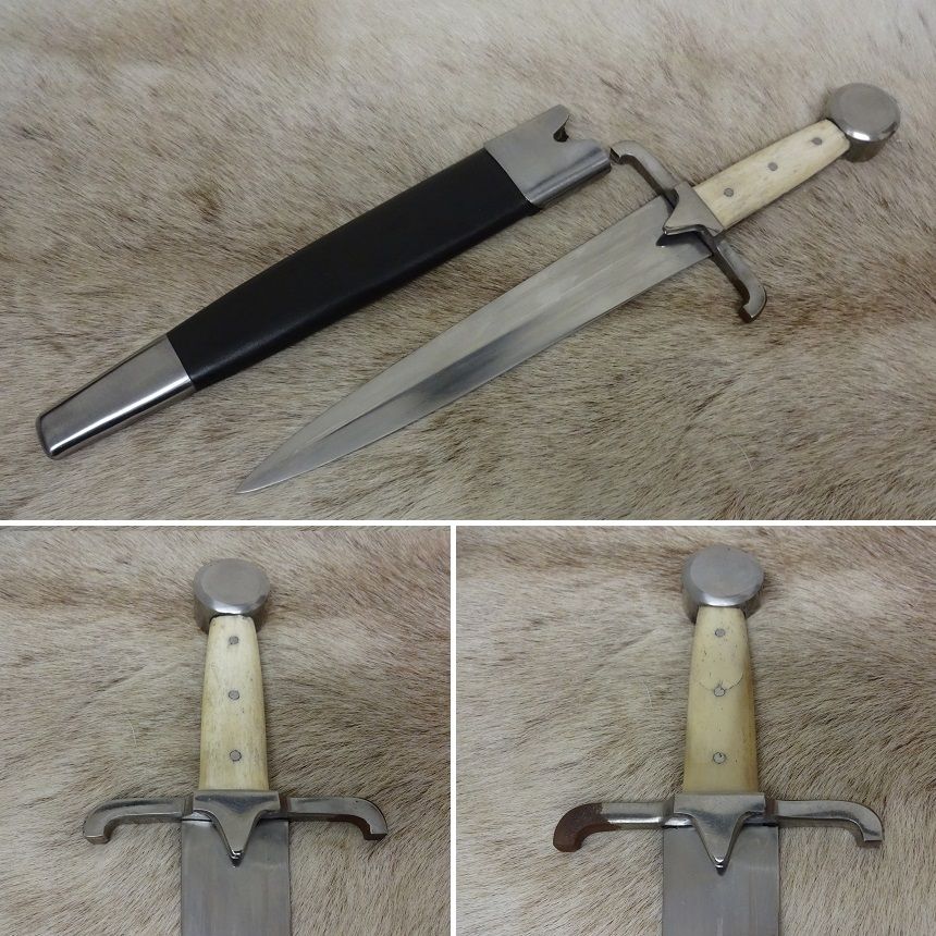 15th Century Quillion Dagger & Scabbard