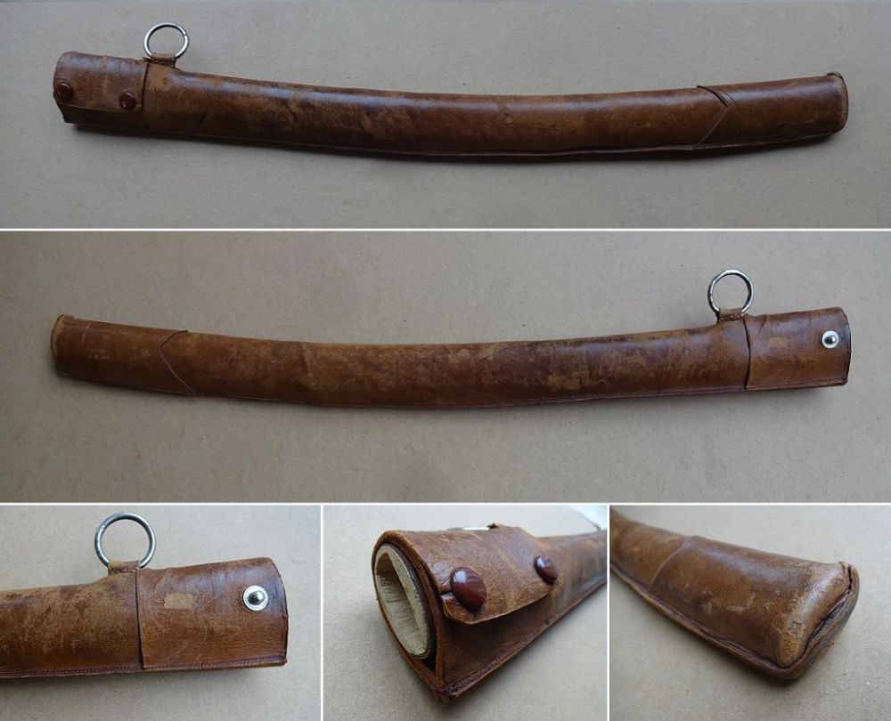 Genuine WW2 Japanese Sword, Shin Gunto Leather Covered Timber Scabbard