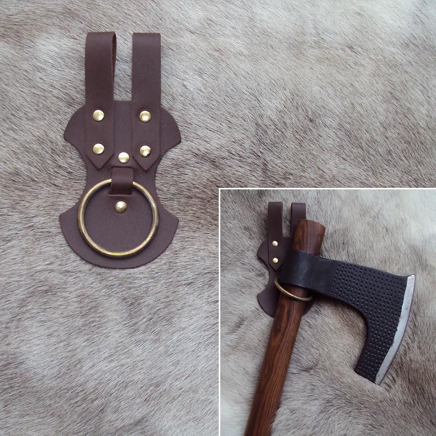 HEAVY DUTY MEDIEVAL LEATHER AXE FROG