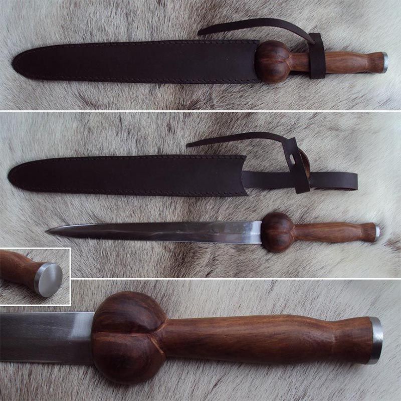 Medieval Ballock Dagger With Sheath